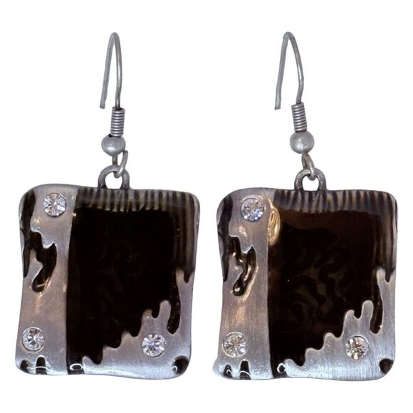 Unbranded | Jewelry | Vintage Silver Tone Square Dangle Drop Earrings 5 ...
